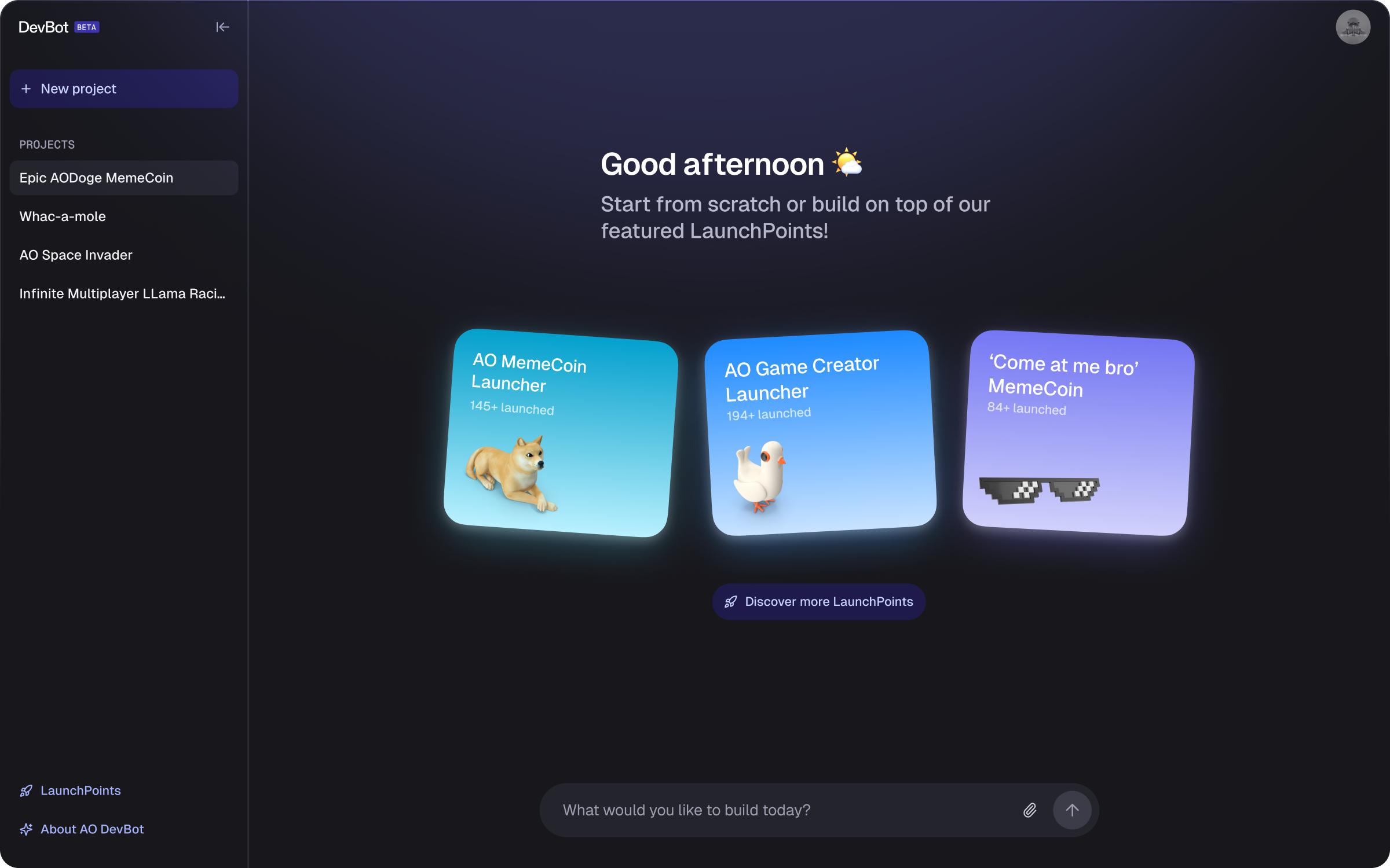 Screenshot of AO DevBot